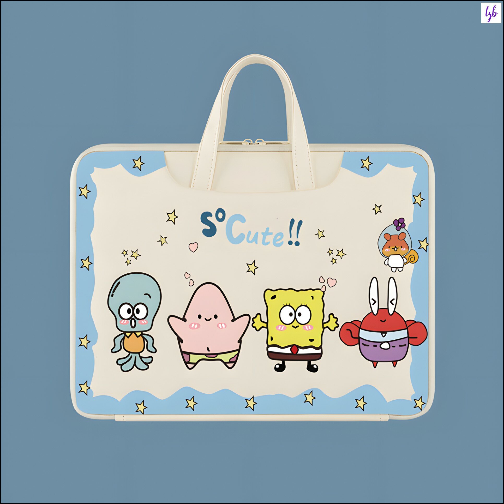 Эксклюзивная влагозащищенная модель для 14дюймового ноутбука с 3 отделениями и принтом Губка Боб Квадратные Штаны