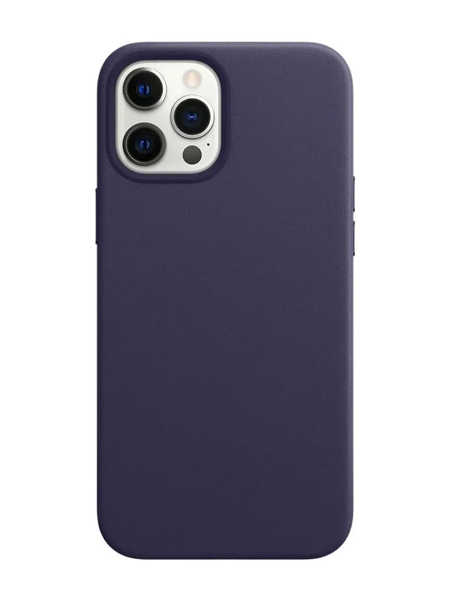 Кожаный чехол Магсейф для iPhone 12 / 12 Pro Amethyst / Анимация NFC / Leather Case Магсейф для Айфон 12 / 12 Про - Фиолетовый