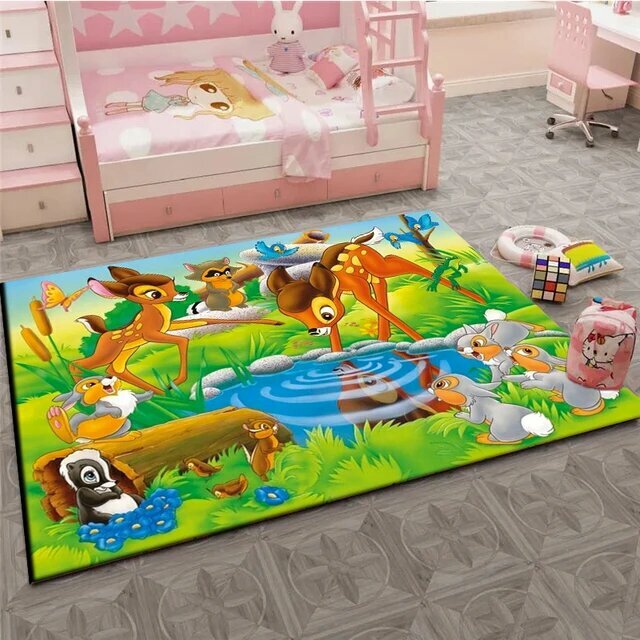 Ковер Miniso с принтом Disney Bambi, подходит для украшения гостиной и спальни, детская нескользящая диванная подушка/коврик для двери/напольный коврик.