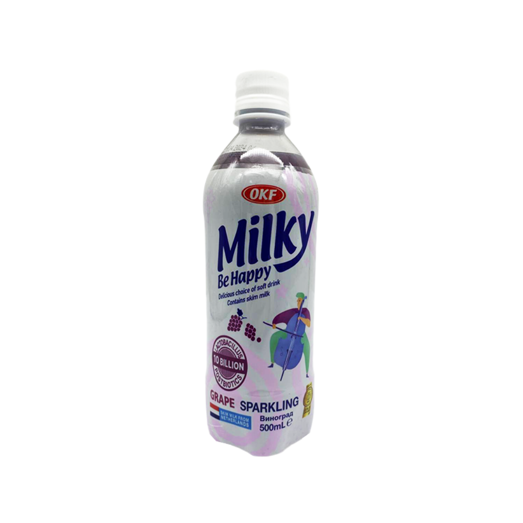 Напиток газированный безалкогольный Milky be Happy OKF со вкусом винограда 500 мл, Южная Корея