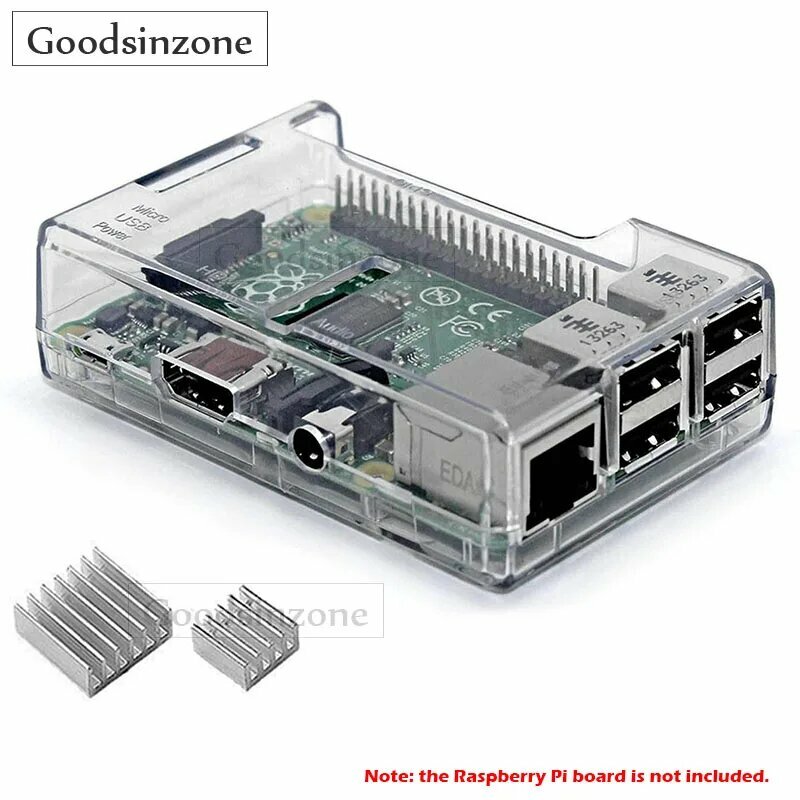 Чехол Goodsinzone для Raspberry Pi 3 3B+ прозрачный с радиатором