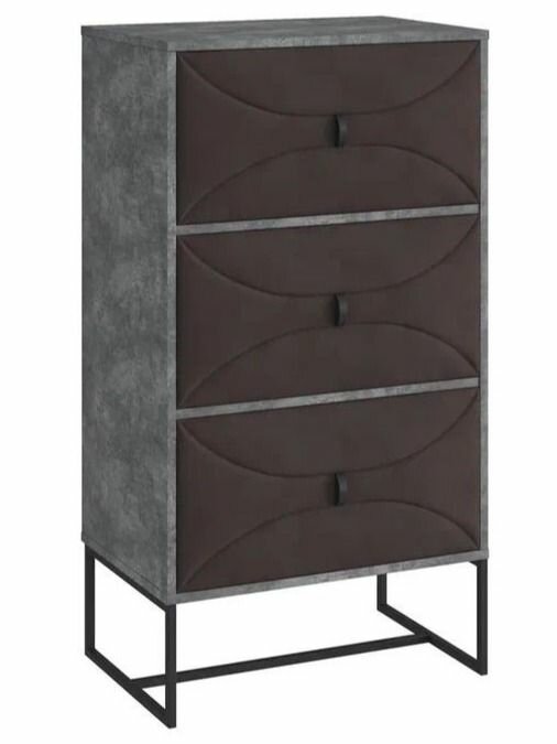 Комод "Лондон" серо-коричневый, опора №10, ручки черные