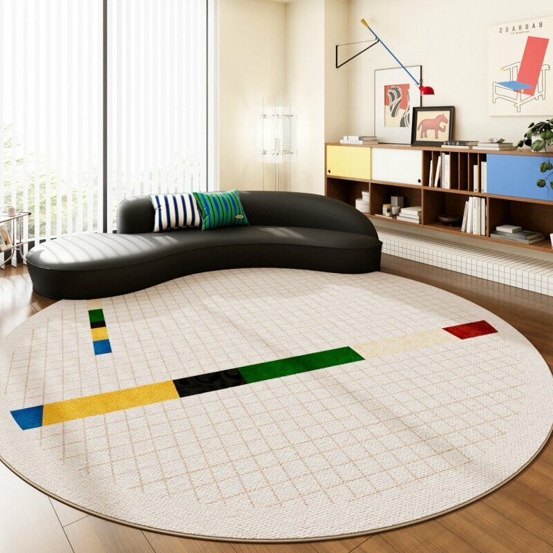 FILIGRANA Высококачественный круглый напольный коврик для дома, звукоизолирующий и противоскользящий, диаметром140