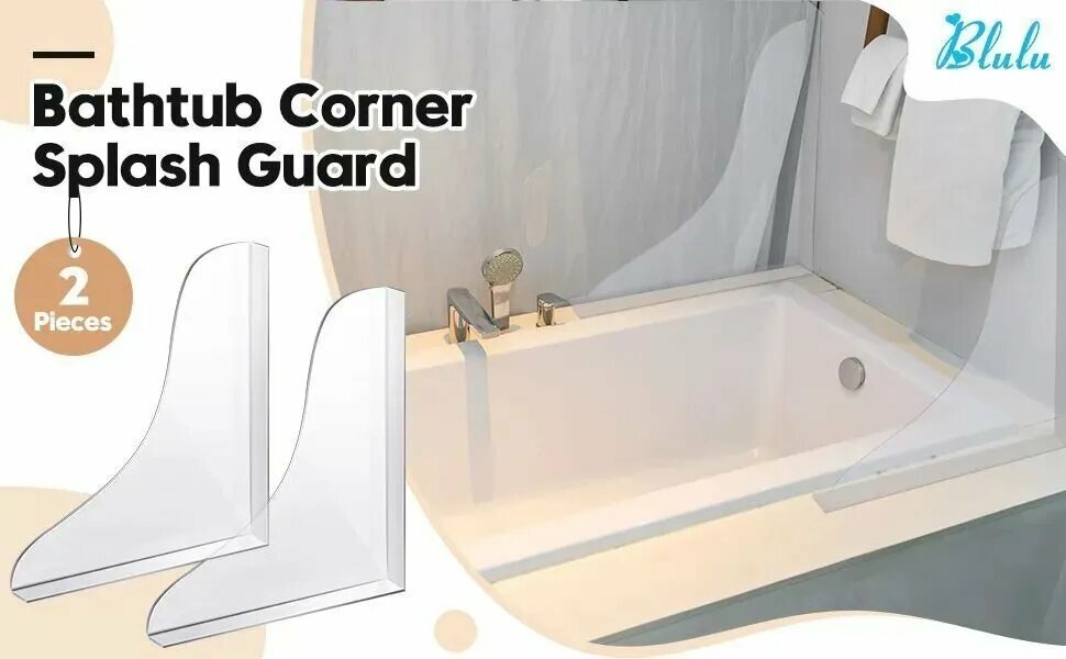 Экран для ванны; силиконовый ограничитель воды для ванной, экран под ванну, Предотвращает перелив воды,2 шт