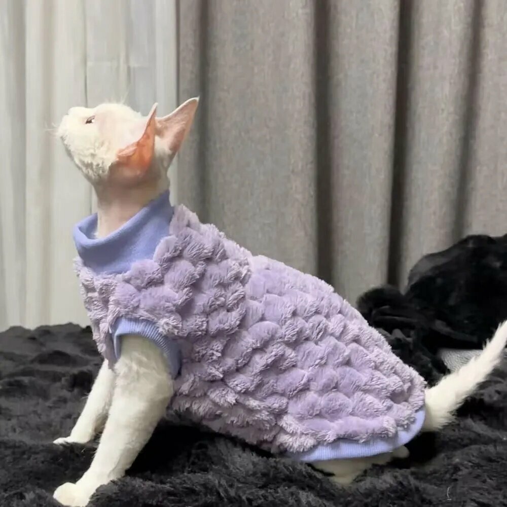 Зимняя теплая одежда для безволосых кошек, свитер для кошек-сфинксов