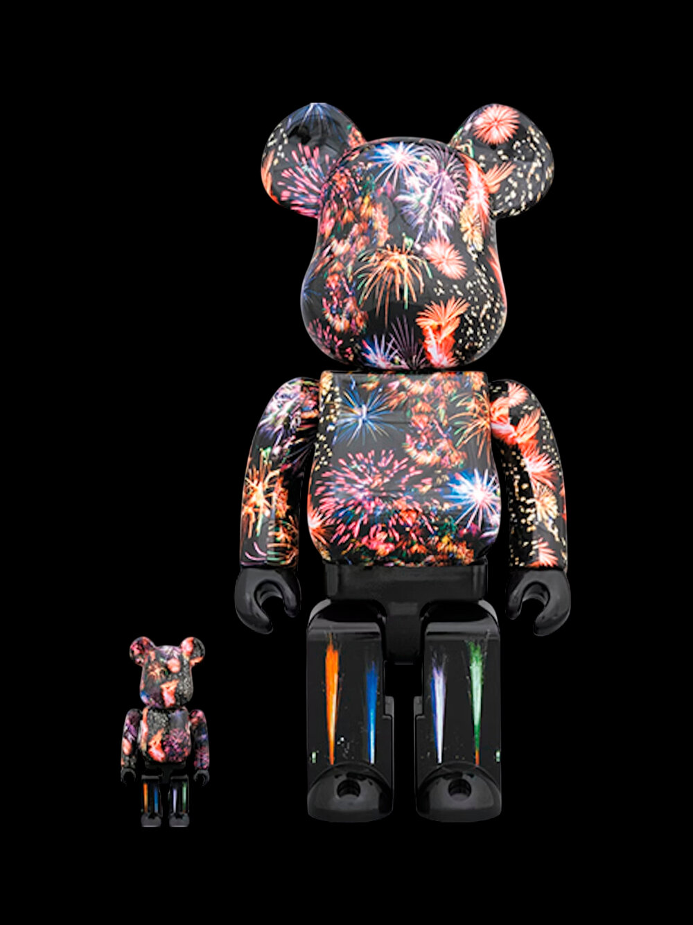 Коллекционная оригинальная фигура Bearbrick Fireworks 400% 100% / 28см высота / ABS пластик / Medicom Toy / Разноцветный