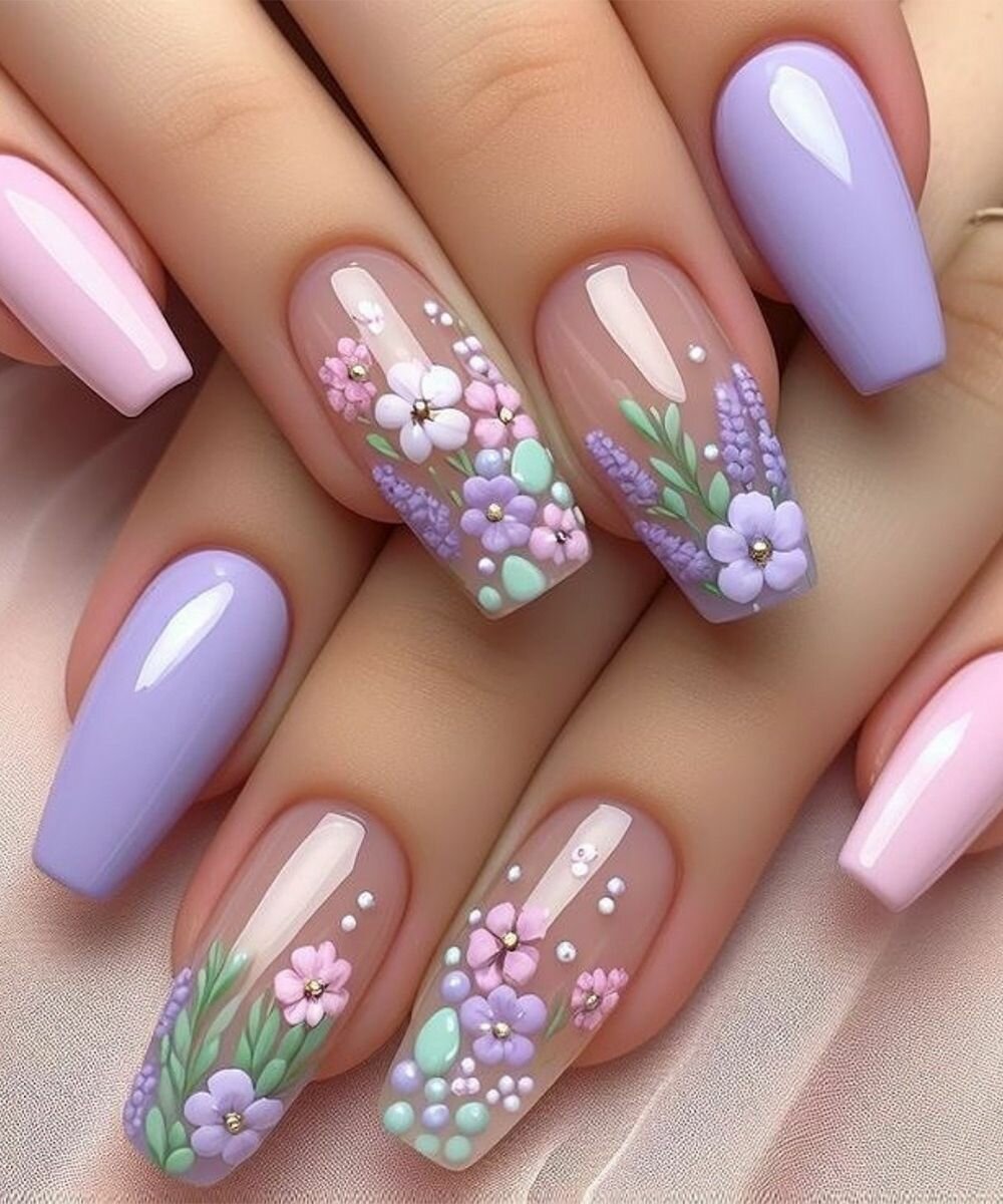 24 штуки свежего стиля набивного короткого маникюра.