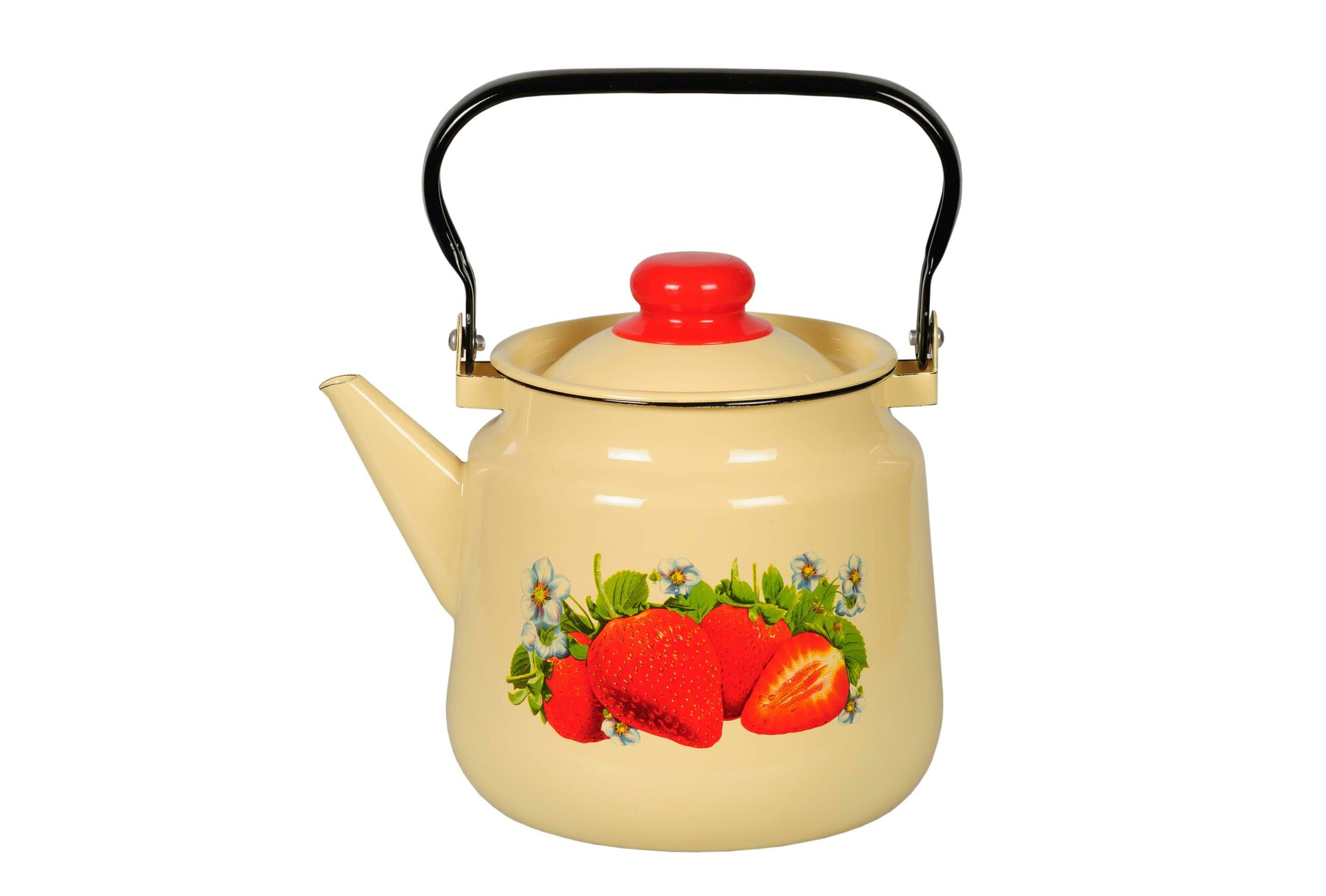 Чайник эмаль 3.5Л клубника садовая крем 1С26С череповец
