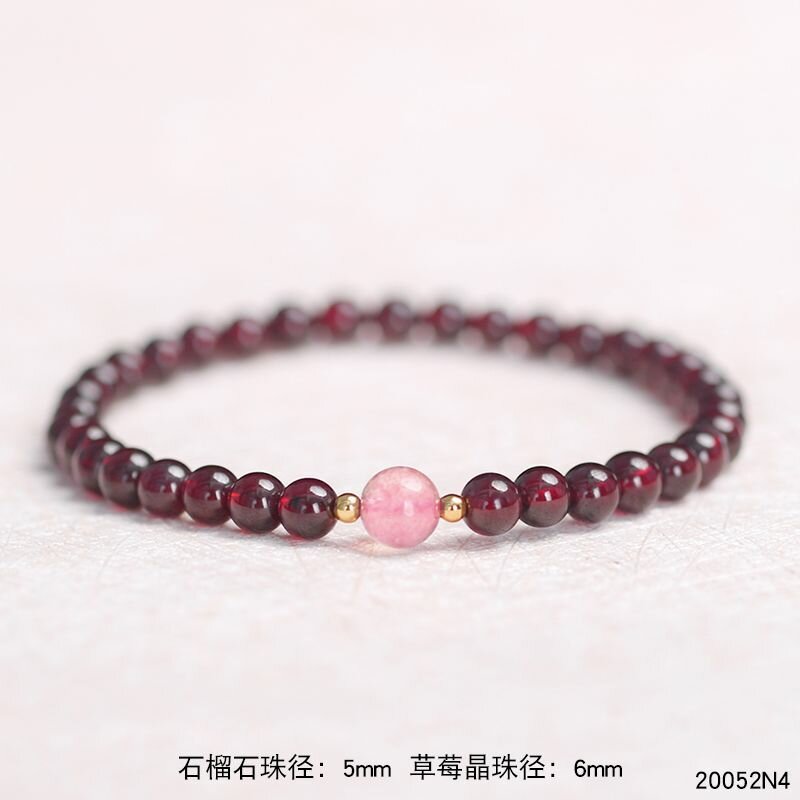 Браслет из граната для женщин, подарок для кого-то, браслет с маленькими бусинами в виде одного круга, красные гранатовые бусины на удачу, подарок на фестиваль Qixi