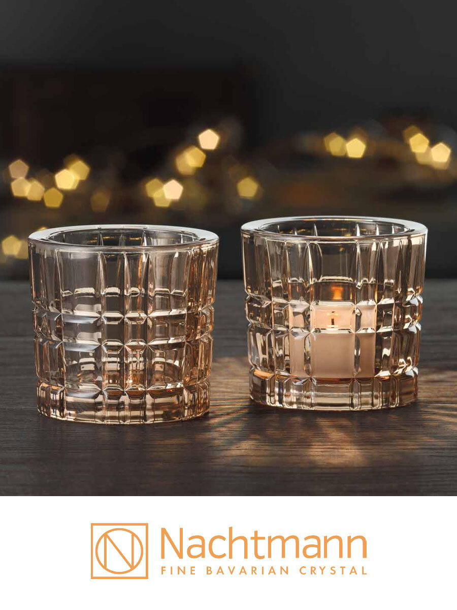 Набор подсвечников Nachtmann Square 2шт, цвет бронзовый, хрустальное стекло