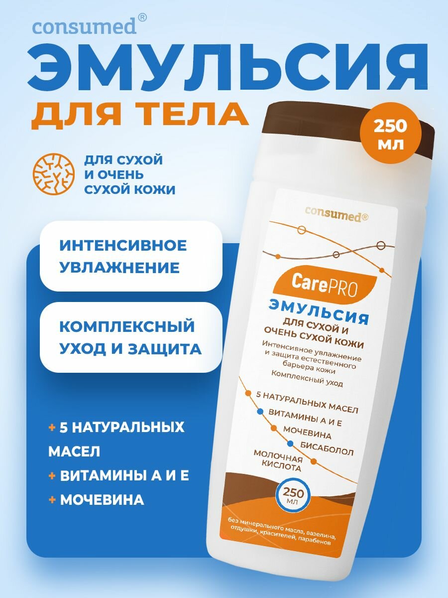 Эмульсия для лица и тела увлажняющая для сухой и очень сухой кожи с мочевиной 250 мл