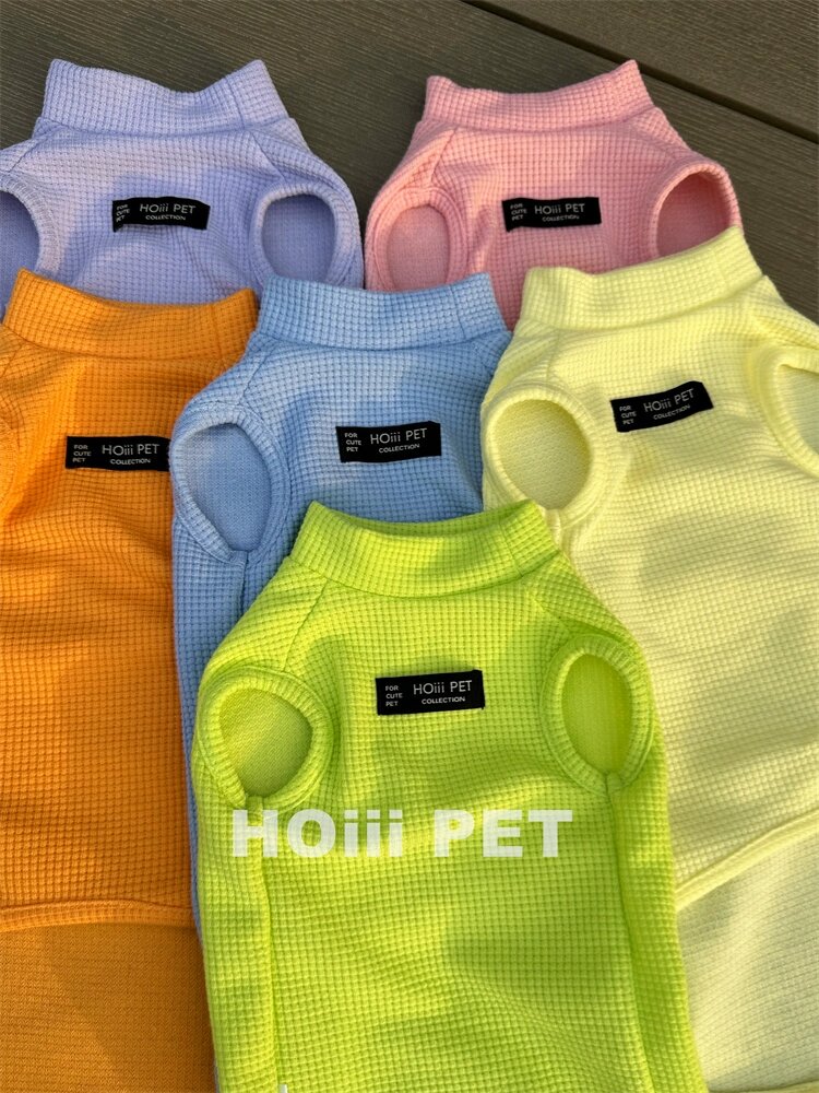 Летний разноцветный вафельный жилет для кошек HOiii PET, немецкая одежда для безшерстных кошек, дышащая одежда для