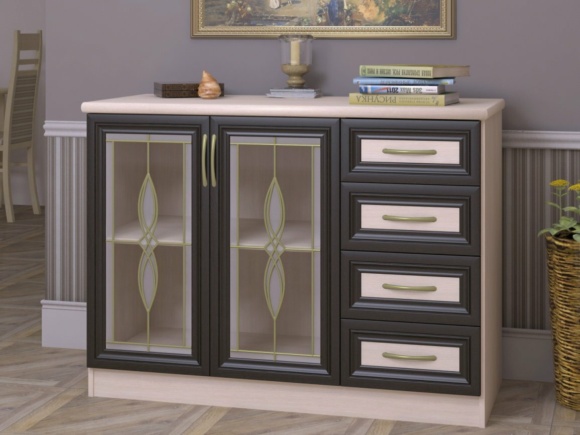 Комод Версаль-8 Дуб Молочный для одежды 120*90*48