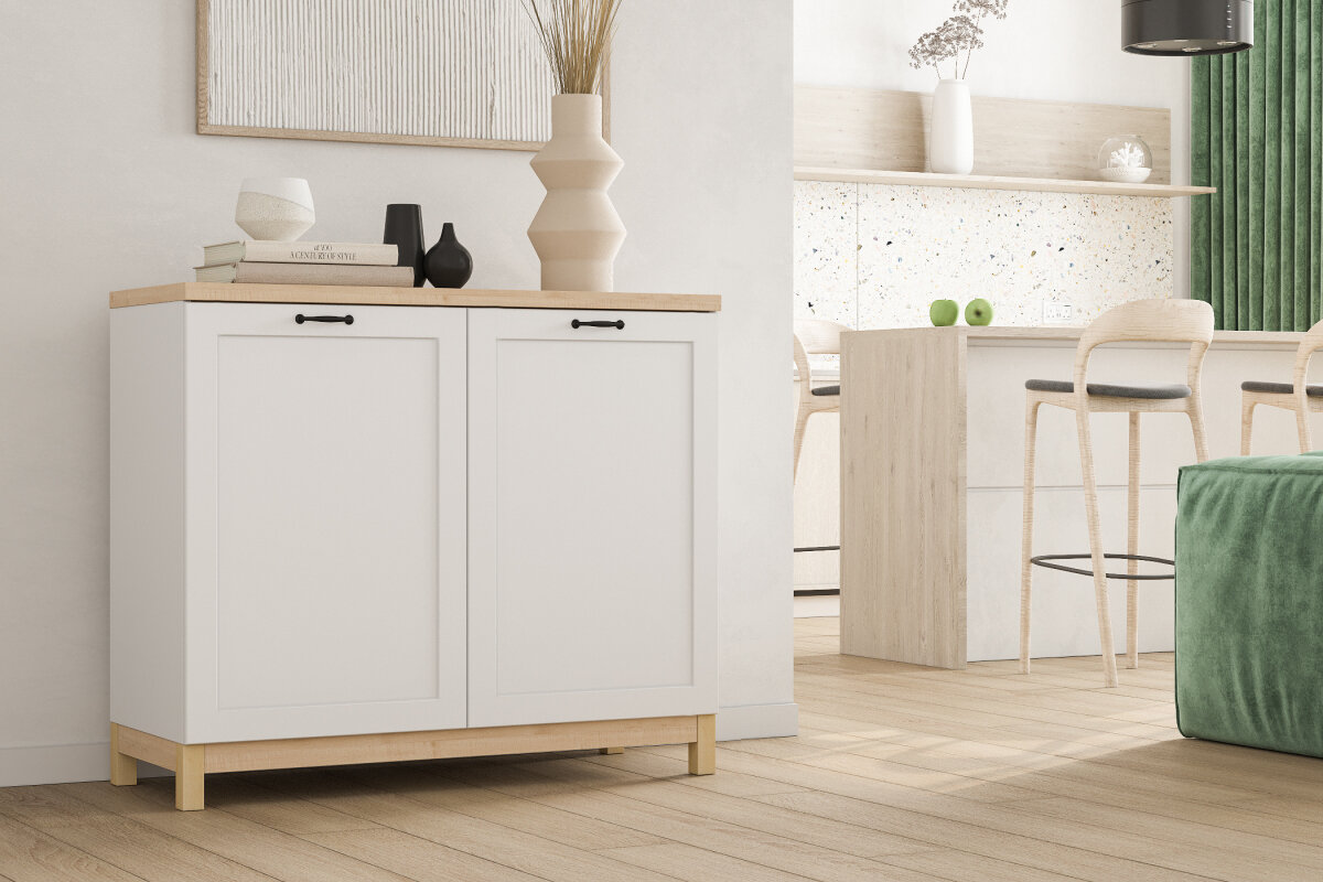 Комод Техас-5 МДФ Белый для документов для книг для обуви для одежды для посуды 110*93.2*45