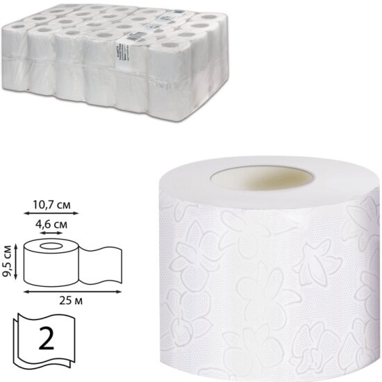 Туалетная бумага для диспенсера Veiro Professional (Система T4), 25м, 48шт/уп, Comfort, 2-сл, T207