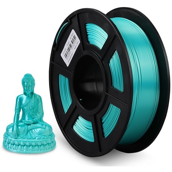 Пластик NV Print Silk PLA+ Green для 3D печати диаметр 1.75мм длина 330 метров масса 1 кг