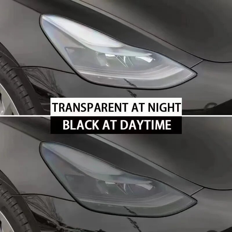 Фотохромная защитная пленка для фар из ТПУ, защитная пленка для краски PPF, фотохромная пленка, УФ-защита цвета, пленка для фар, защита от царапин Black, 30cm X 100cm