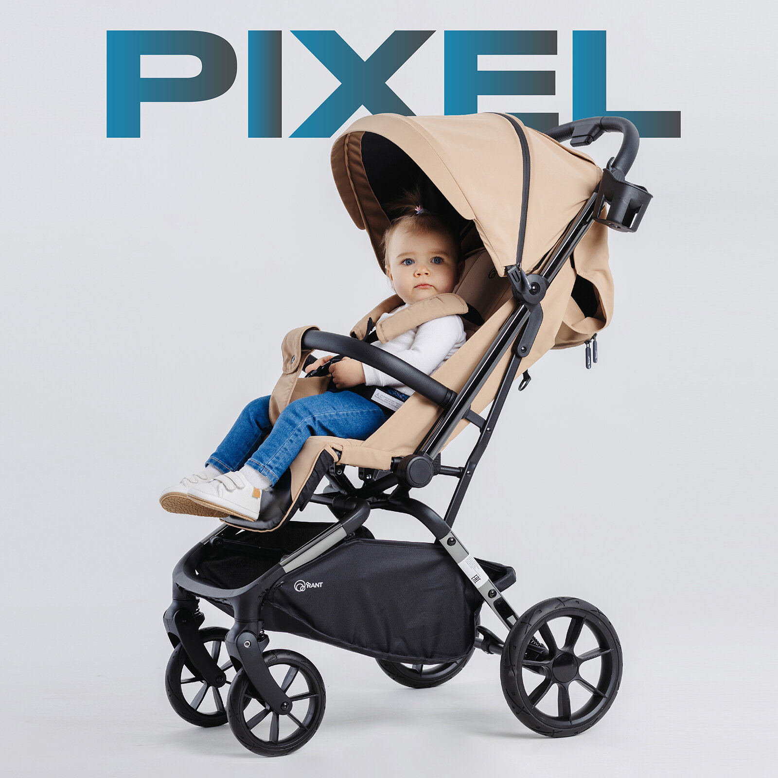 Коляска детская с автосложением RANT "PIXEL" RA401 Latte Beige