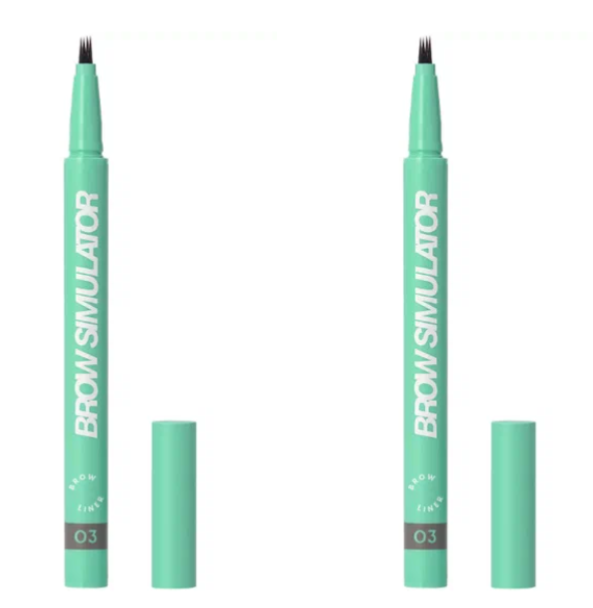 Лайнер для бровей Love Generation Brow Simulator, тон 03 холодный коричневый, 0,5 мл, 2 шт