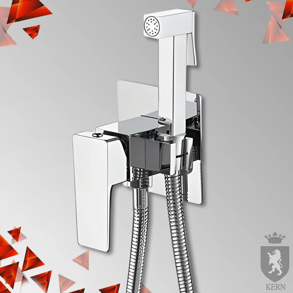 Смеситель для биде с держателем встроенный Kern 4056-1 хром