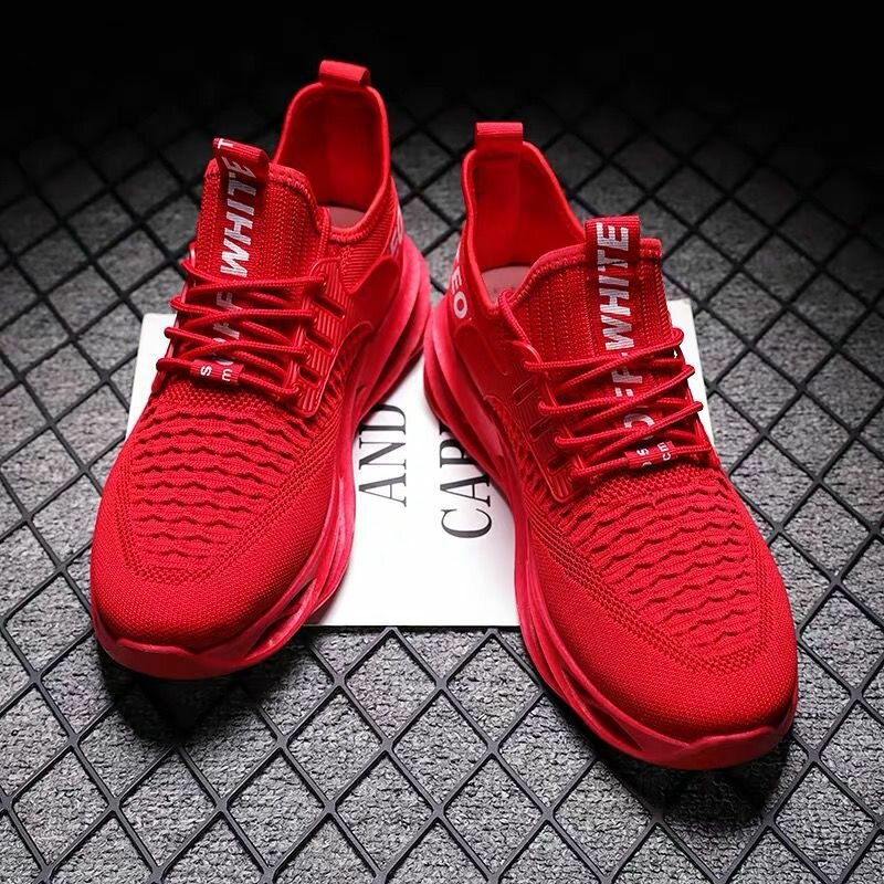 Мужские кроссовки Blade Shoes Flyknit, однотонные, с дышащей сеткой, противоскользящие, износостойкие, модные кроссовки для бега