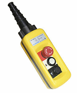 Пост кнопочный Электротехник ПКТ-22Б У2, IP65, 2 скорости, кнопка блокировка с фиксацией (красная), вверх, вниз, 4NO, ET011047