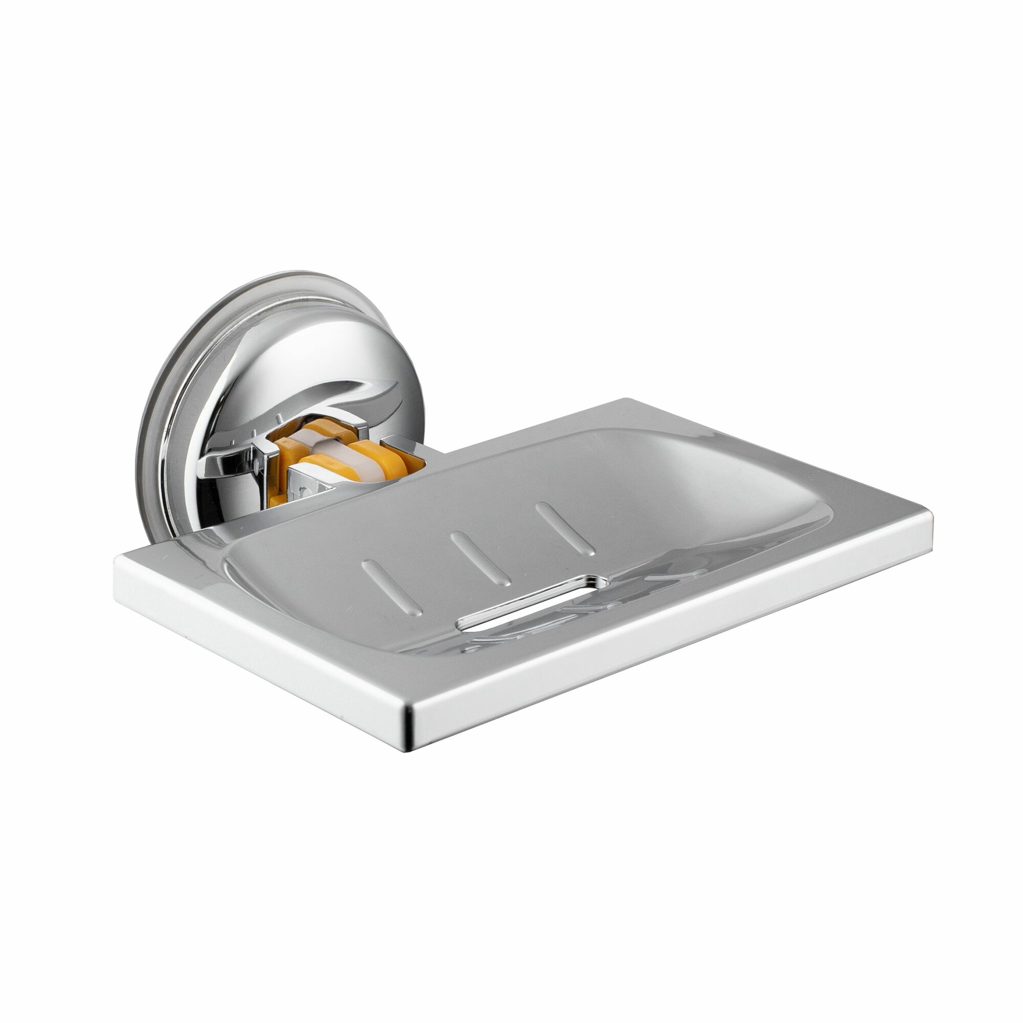 Мыльница настенная прямоугольная на присоске, хромированная, OUTE