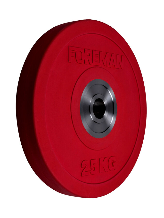 FOREMAN Диск олимпийский бампированный обрезиненный FOREMAN BUMPER Plate, 25 кг