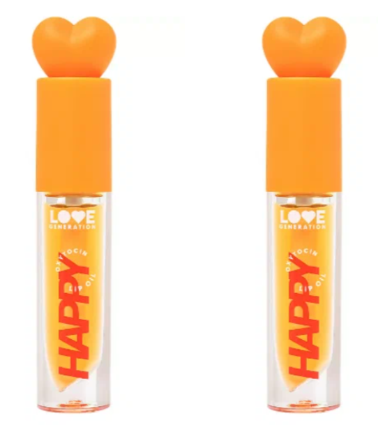 Масло для губ Love Generation Be happy, тон 03 прозрачно-оранжевый, 2,3 мл, 2 шт
