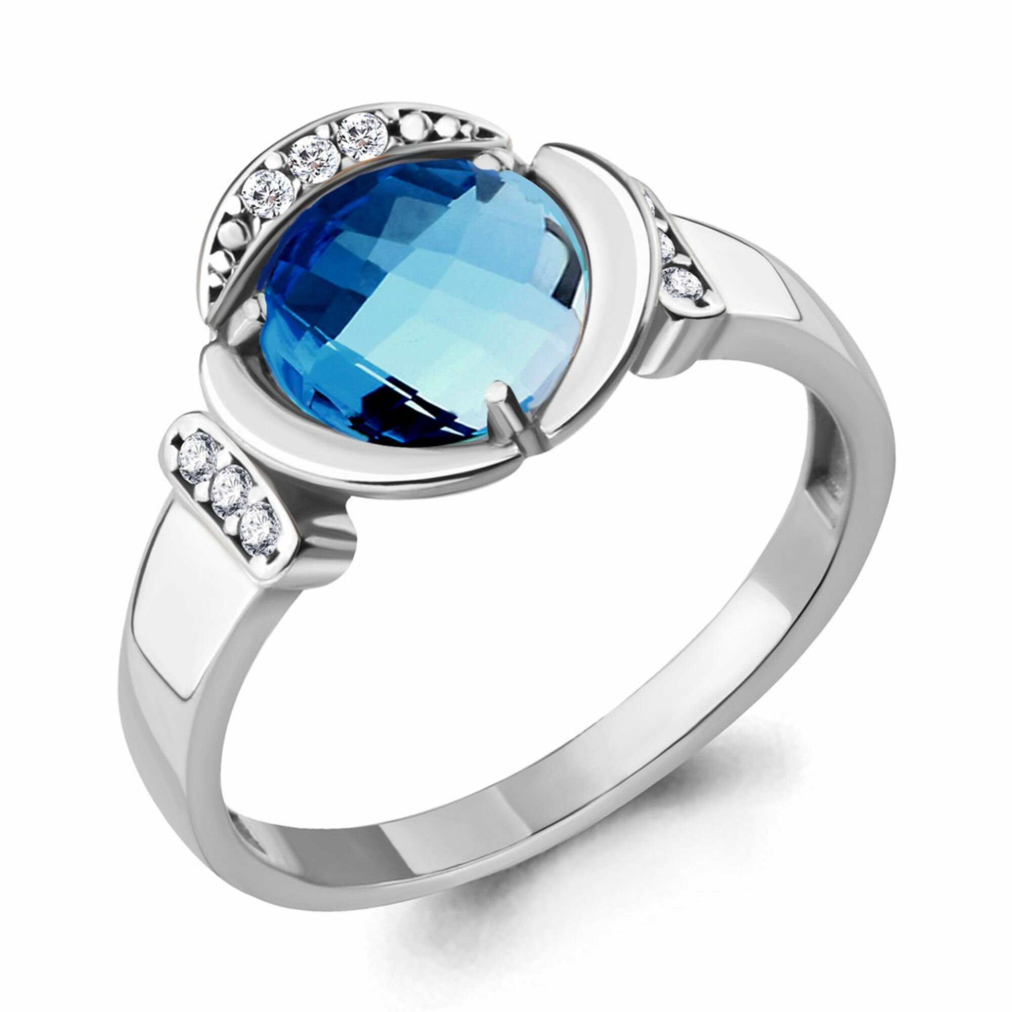 Кольцо, серебро, 925 проба, родирование, фианит, турмалин