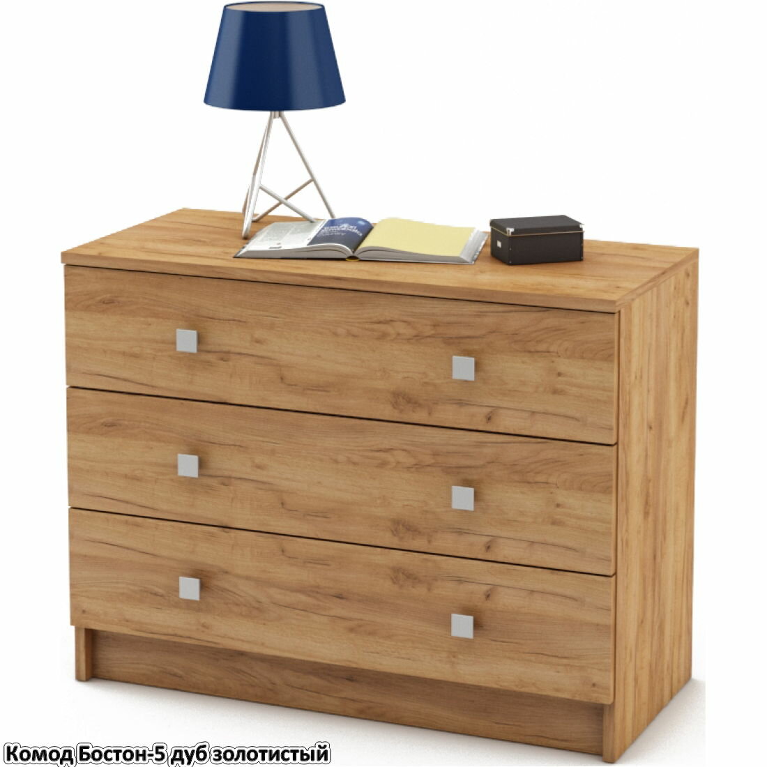 Комод Бостон-5 Дуб-золотистый, ЛДСП, МФ Владимир VMF, 80х62х38 см.
