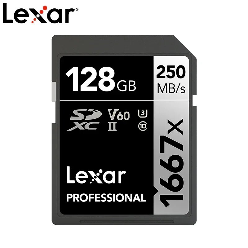 Карта памяти Lexar SD 32/64/128/256/512 ГБ 1667X Pro-128GB