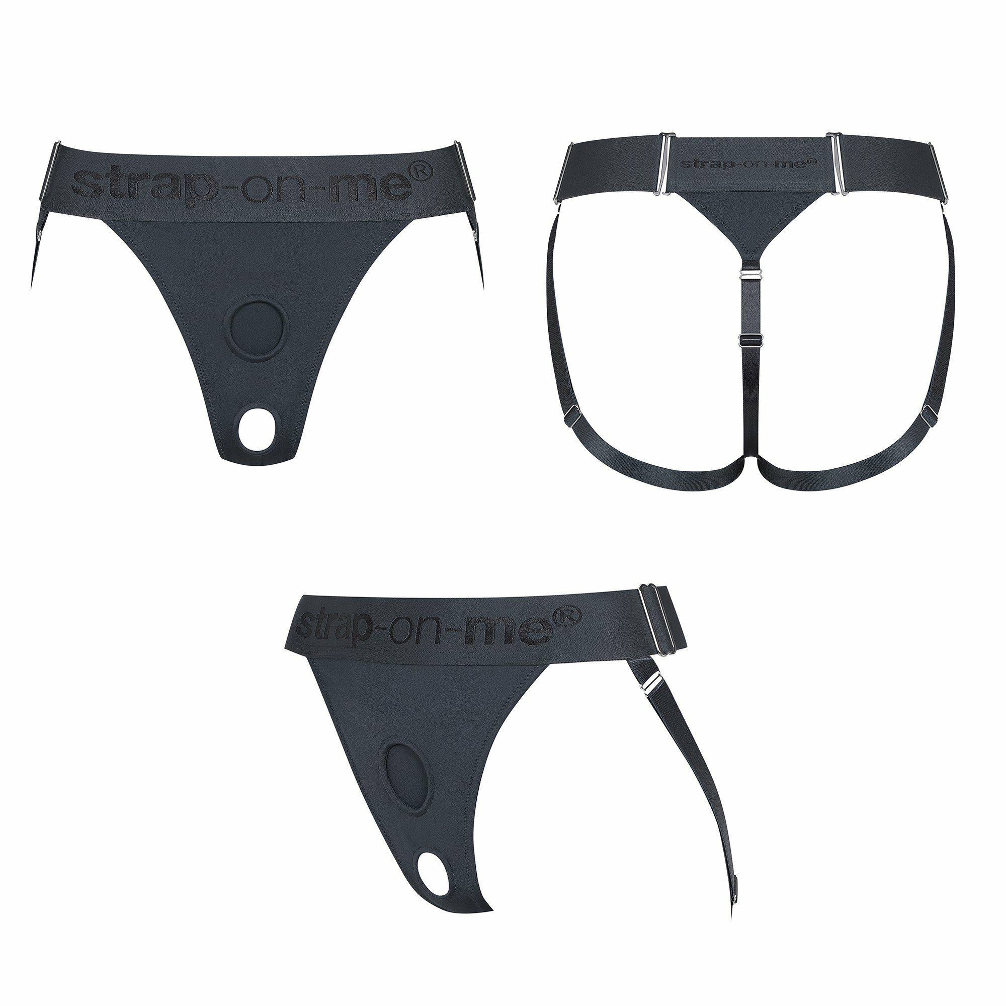 Пояс для страпона Strap-on-me HARNAIS LINGERIE UNIQUE, One Size, серые