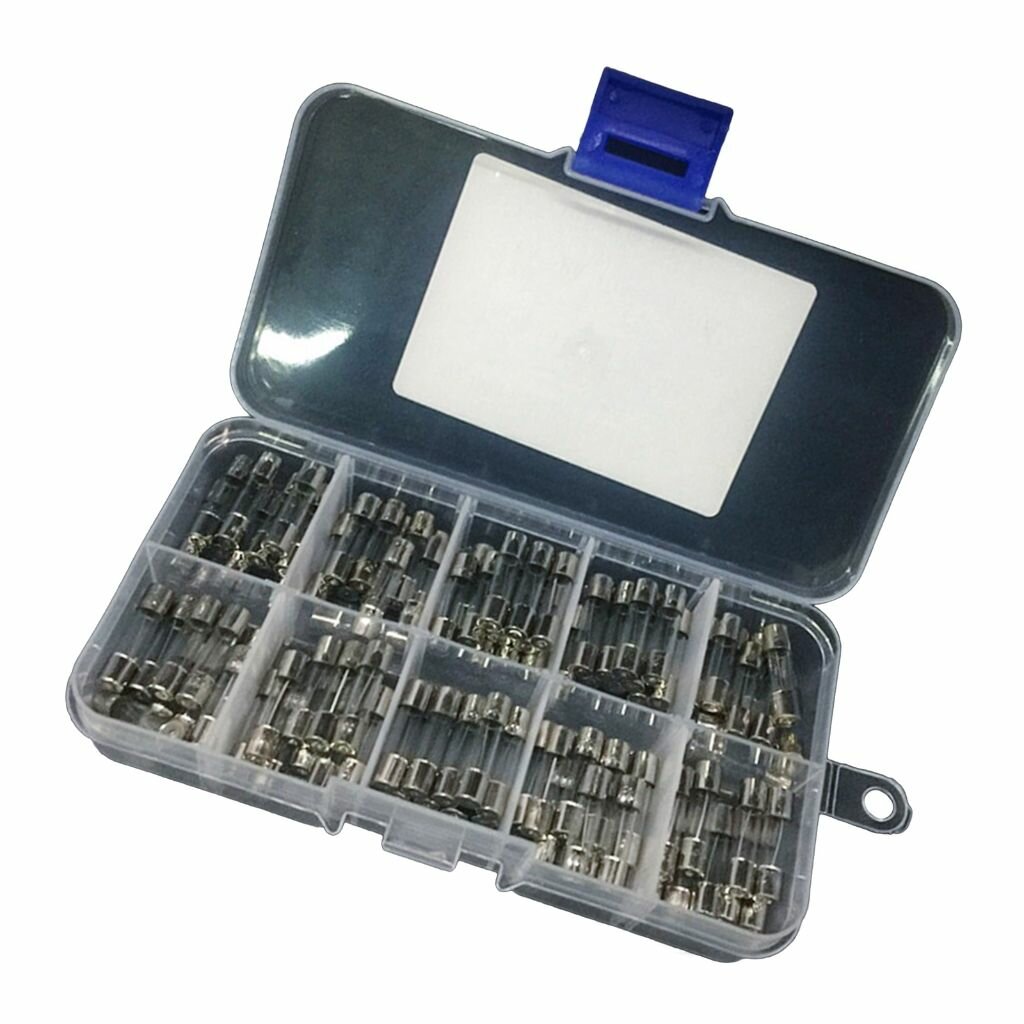 Комплект для подключения питания,100 стеклянных предохранителей размером 5х20 мм, 0,5 20 А, 1 коробка.