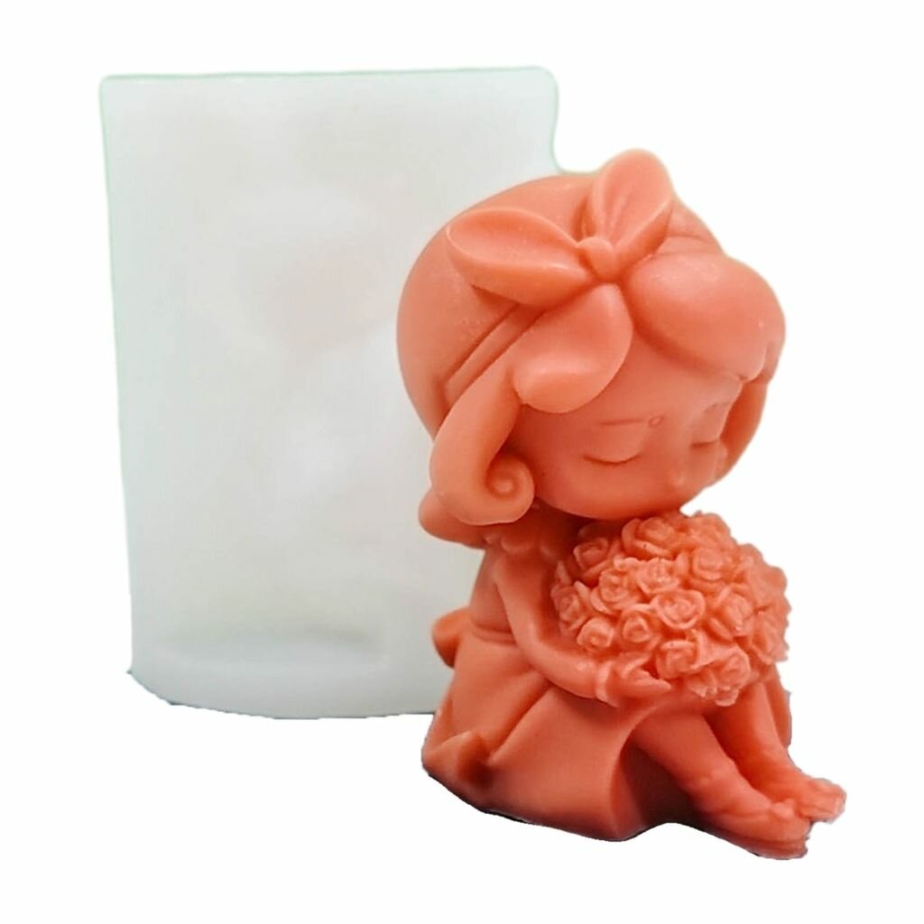Силиконовая форма для свечей милая девочка, форма для изготовления ароматических и декоративных свечей ручной работы, подарок для творчества и рукоделия