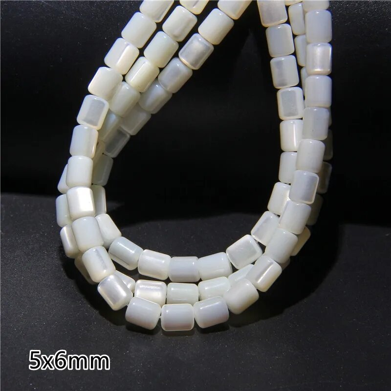 Бусины из ракушек RISYF белые 15 дюймов Белый, 13 (5x6mm)