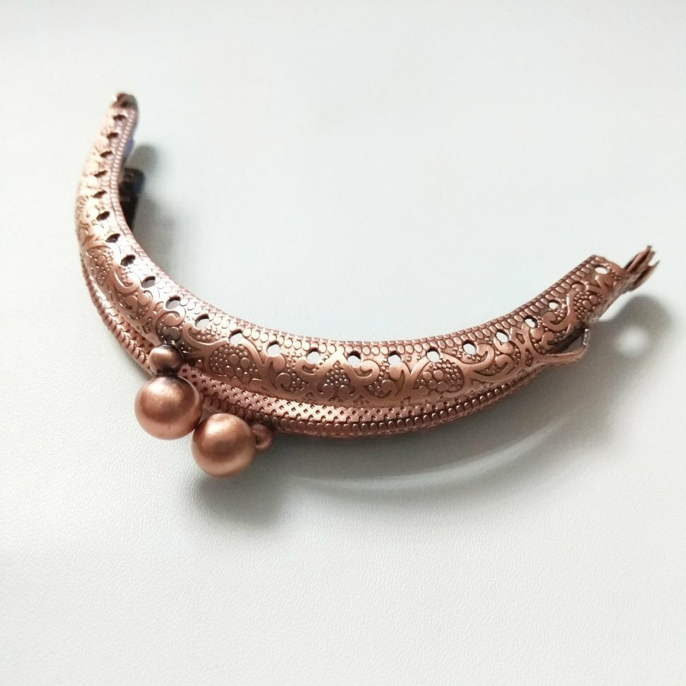 Замок для кошелька (фермуар), 8,5*5,5 см, цвет: медный