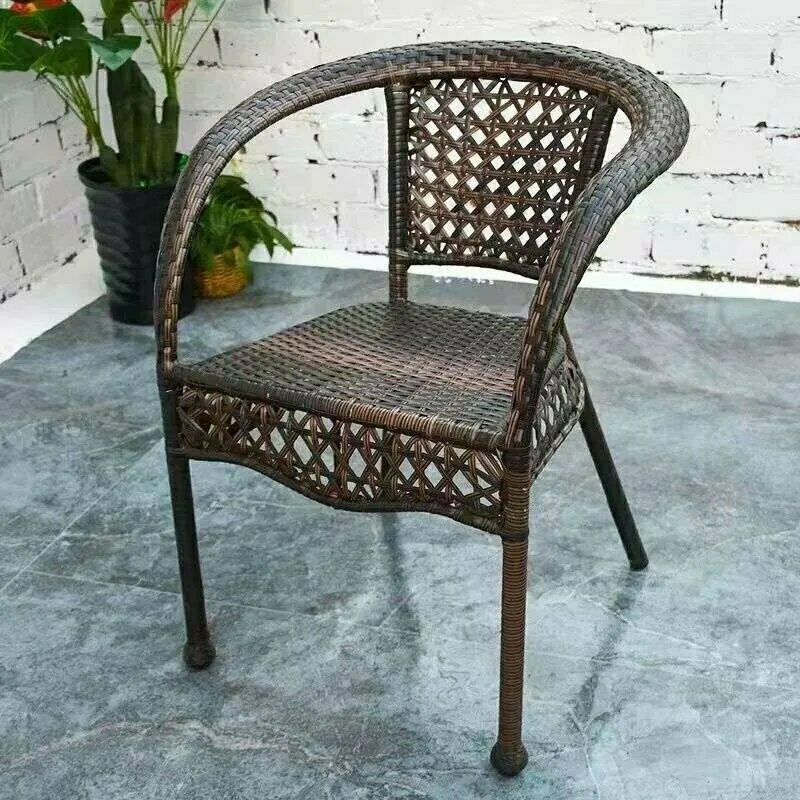 Стул садовый, ротанг, коричневый, максимальная нагрузка 150кг, 51x50x75см