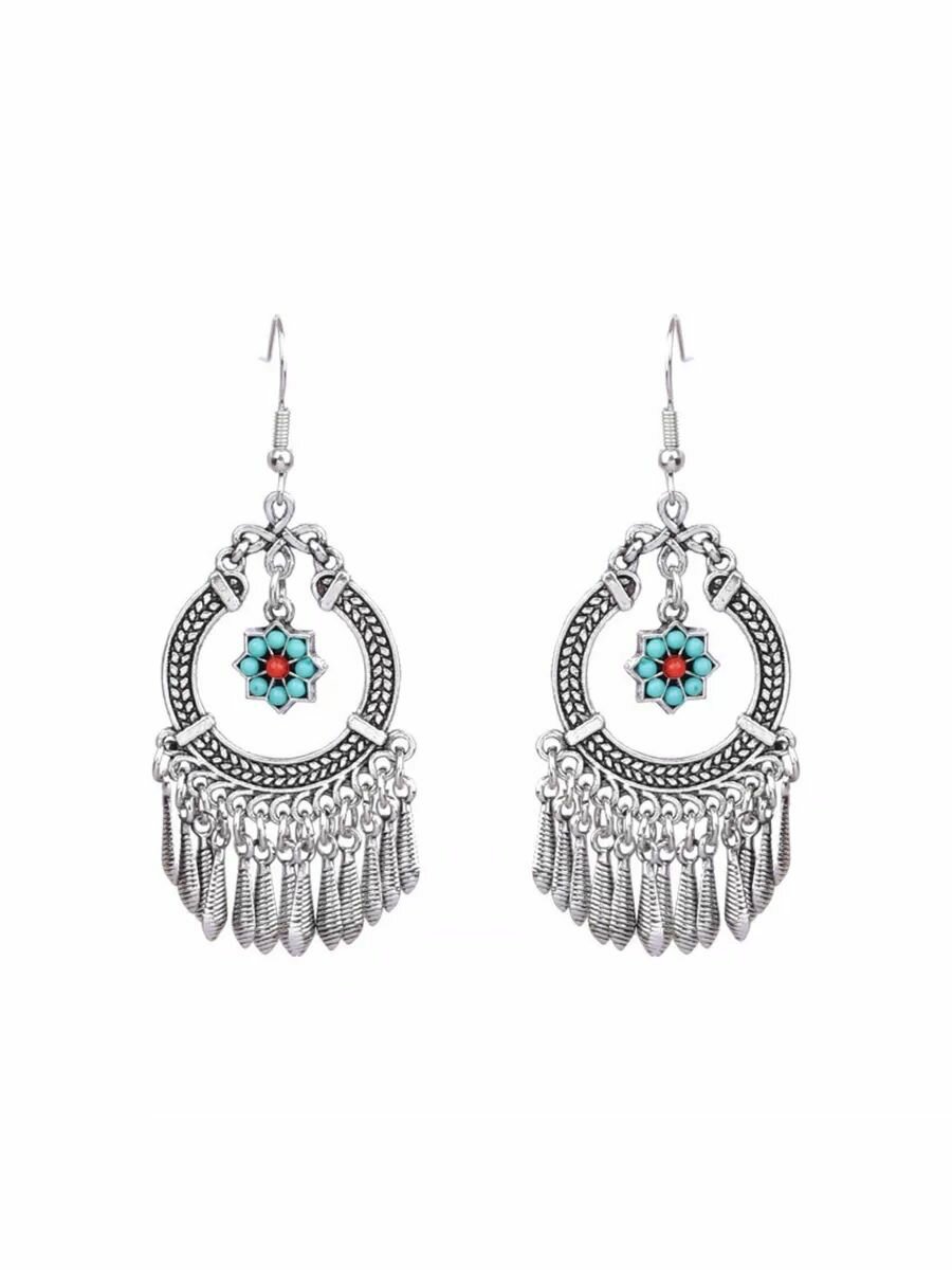 Серьги be self true, эмаль, бирюза синтетическая