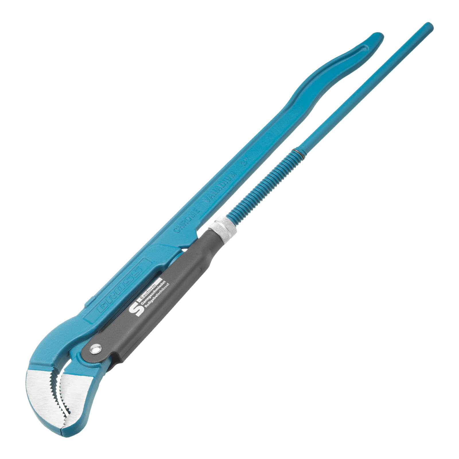 Ключ трубный рычажный 3, №4, цельнокованый, CrV, тип "S" Gross 15616