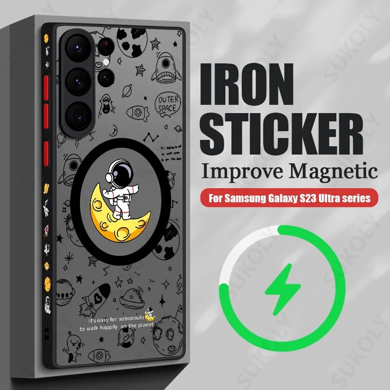 Магнитный чехол Space Astronaut для Samsung Galaxy S26 S23 S22 S24 Ultra A248, For Samsung S24Ultra