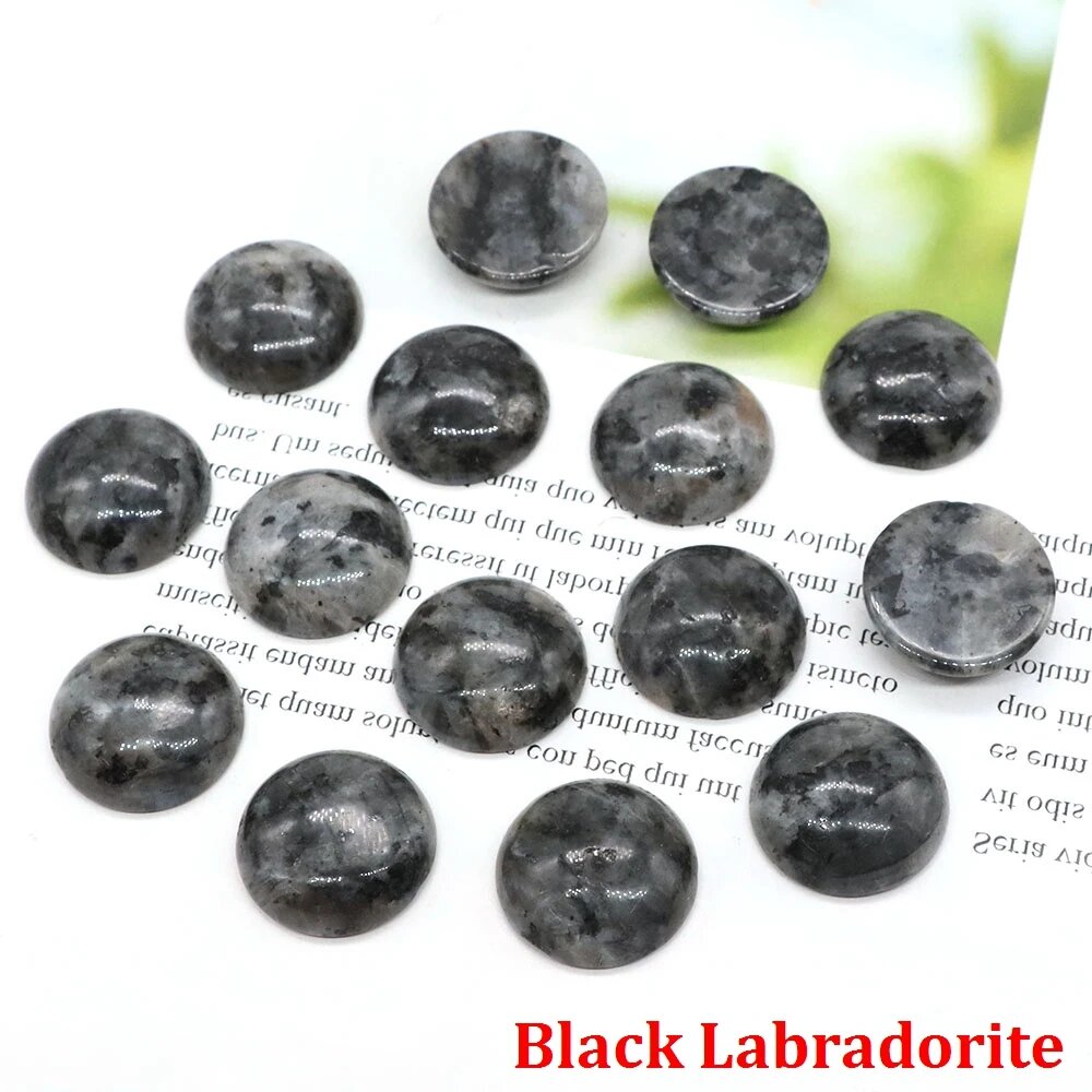 Кабошоны Black Labradorite, 8 мм, 5 шт.