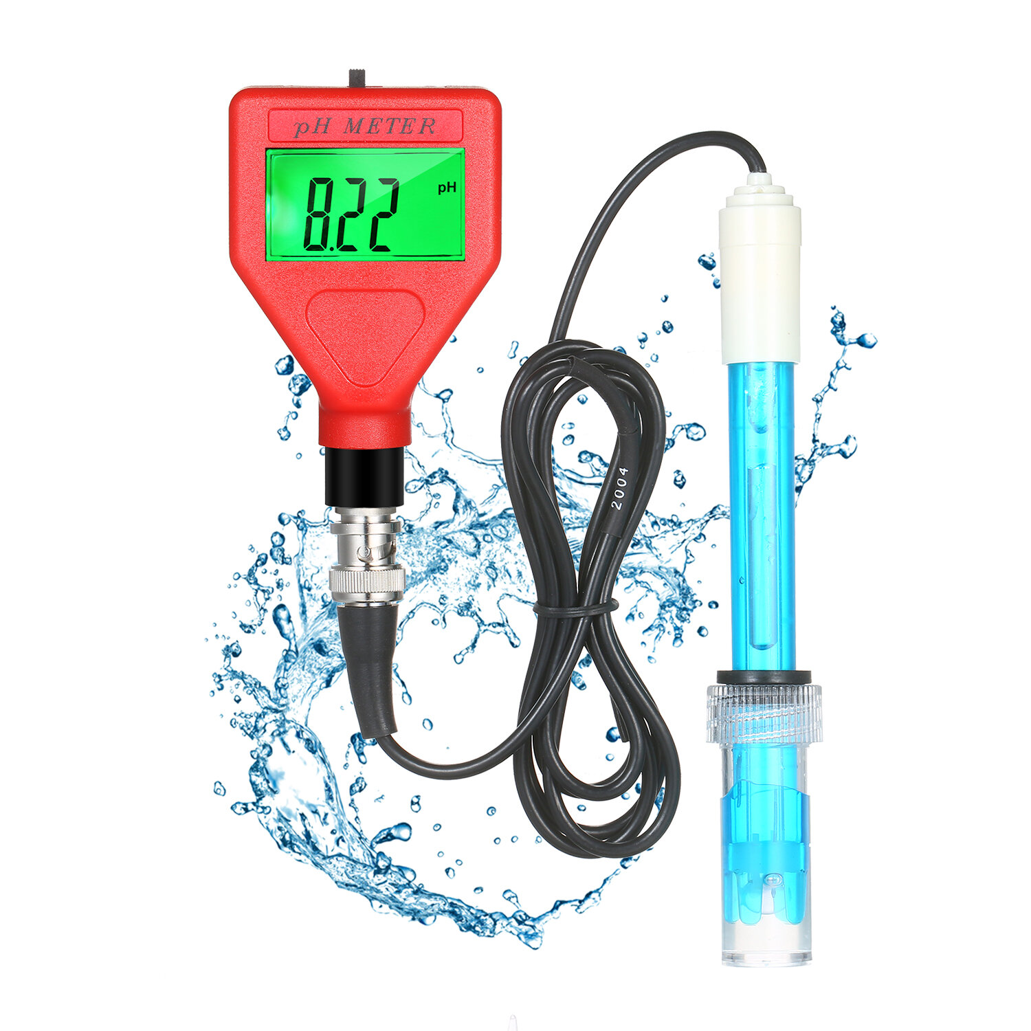PH-метр с диапазоном измерения 0-14 pH, тестер качества воды, 1,5-дюймовый ЖК-дисплей, индикатор pH с зеленой подсветкой для приготовления пищи, соусов, аквакультуры и лабораторных исследований.