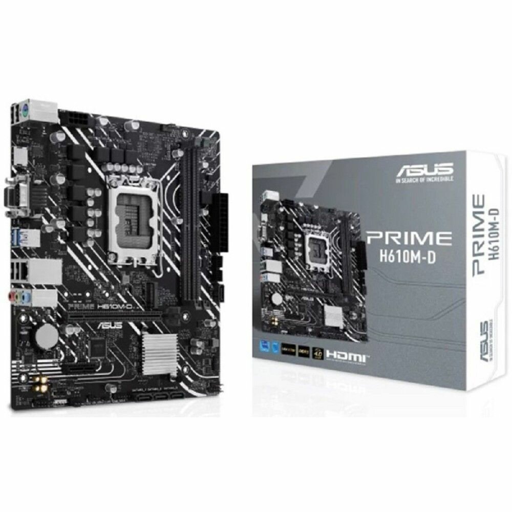 Материнская плата ASUS PRIME H610M-D, LGA1700, mATX, 2xDDR5, VGA, HDMI, COM, M.2, LAN 1Gb