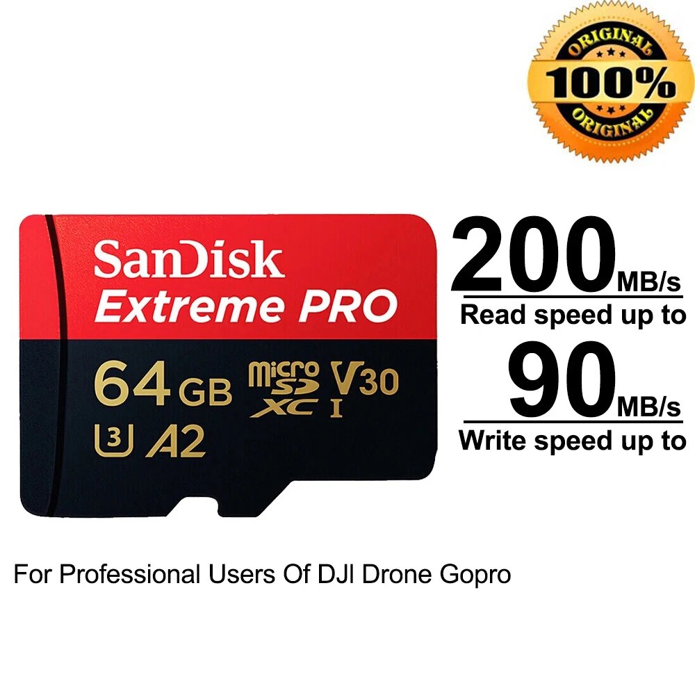 SanDisk Ultra Extreme PRO Micro SD карта памяти 256 ГБ black card-64G