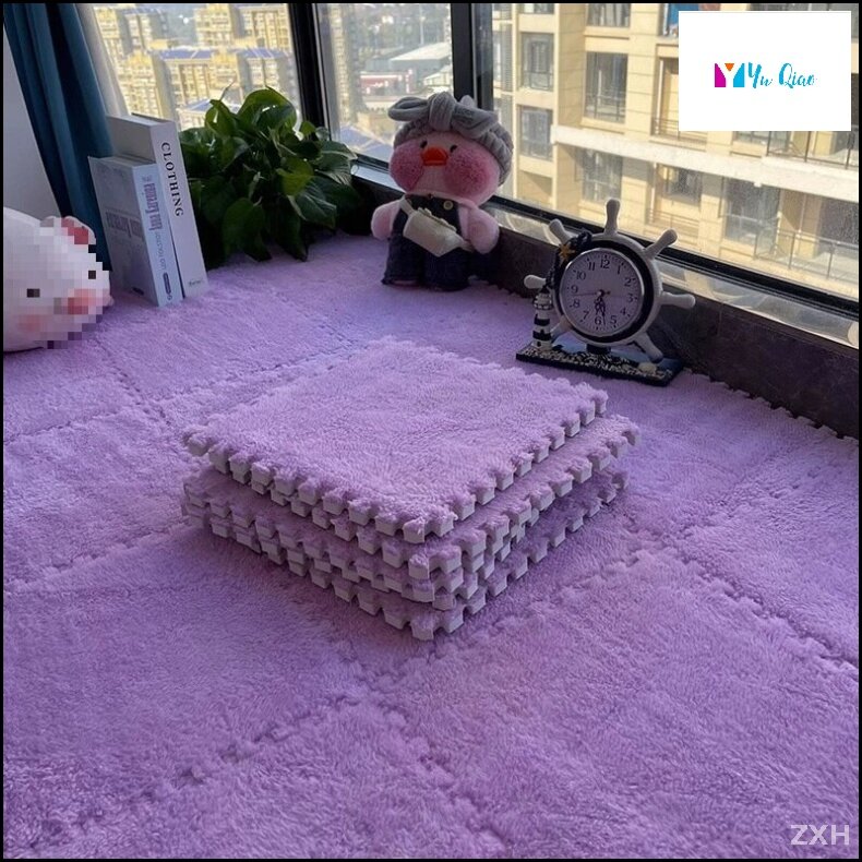 Эксклюзивный комплект из 10 модульных ковров для ползания, создающий теплую и мягкую развивающую поверхность с ворсистым плюшевым покрытием для детских игр