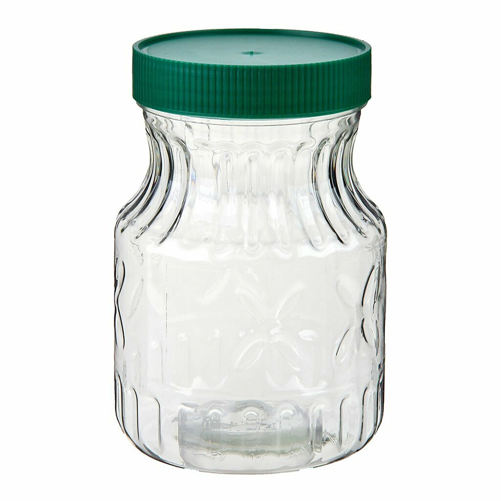 Банка для меда и варенья, пластик, 0.7 л, 14 см, с крышкой, Альтернатива, М966