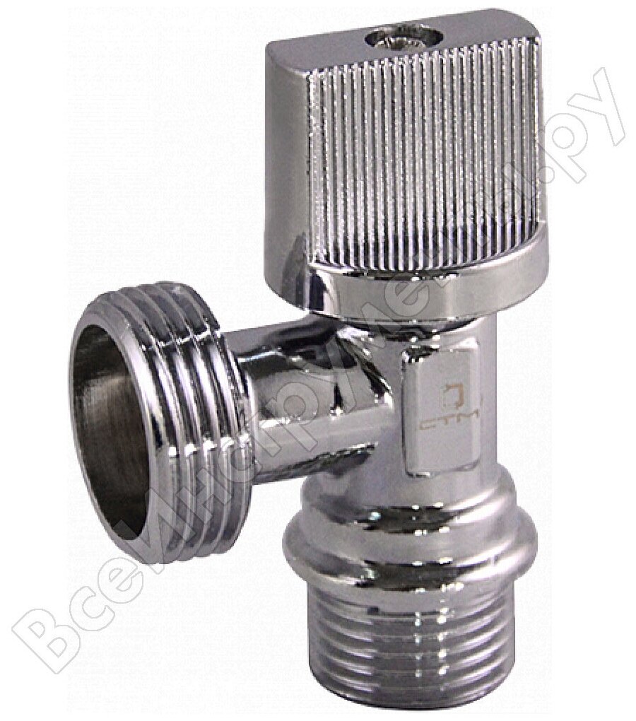 Шаровой угловой кран для бытовых приборов СТМ 1/2х3/4", ш/ш, c отражателем бабочка, хром CAMV1234