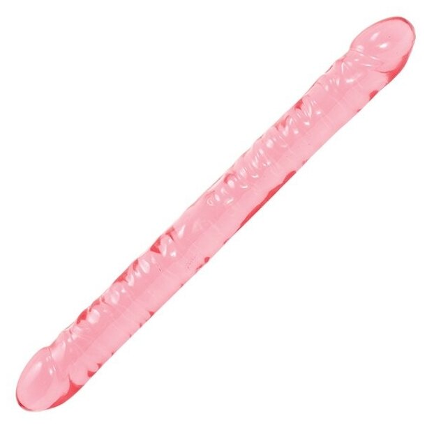 Фаллоимитатор двухголовый 18 розовый Crystal Jellies 12 Jr. Double Dong