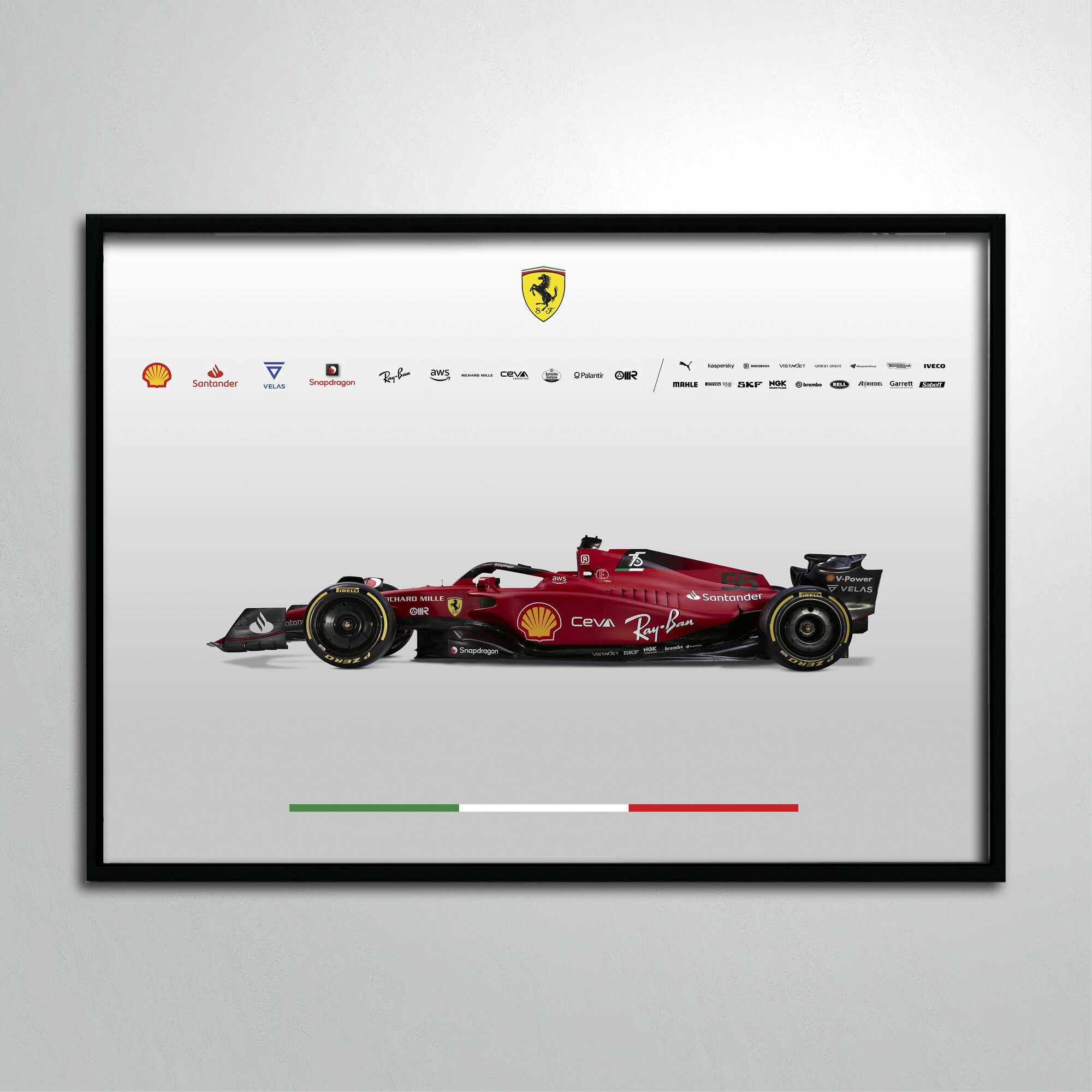 Постер в раме/Болид формулы 1 феррари Ferrari F1-75 2022